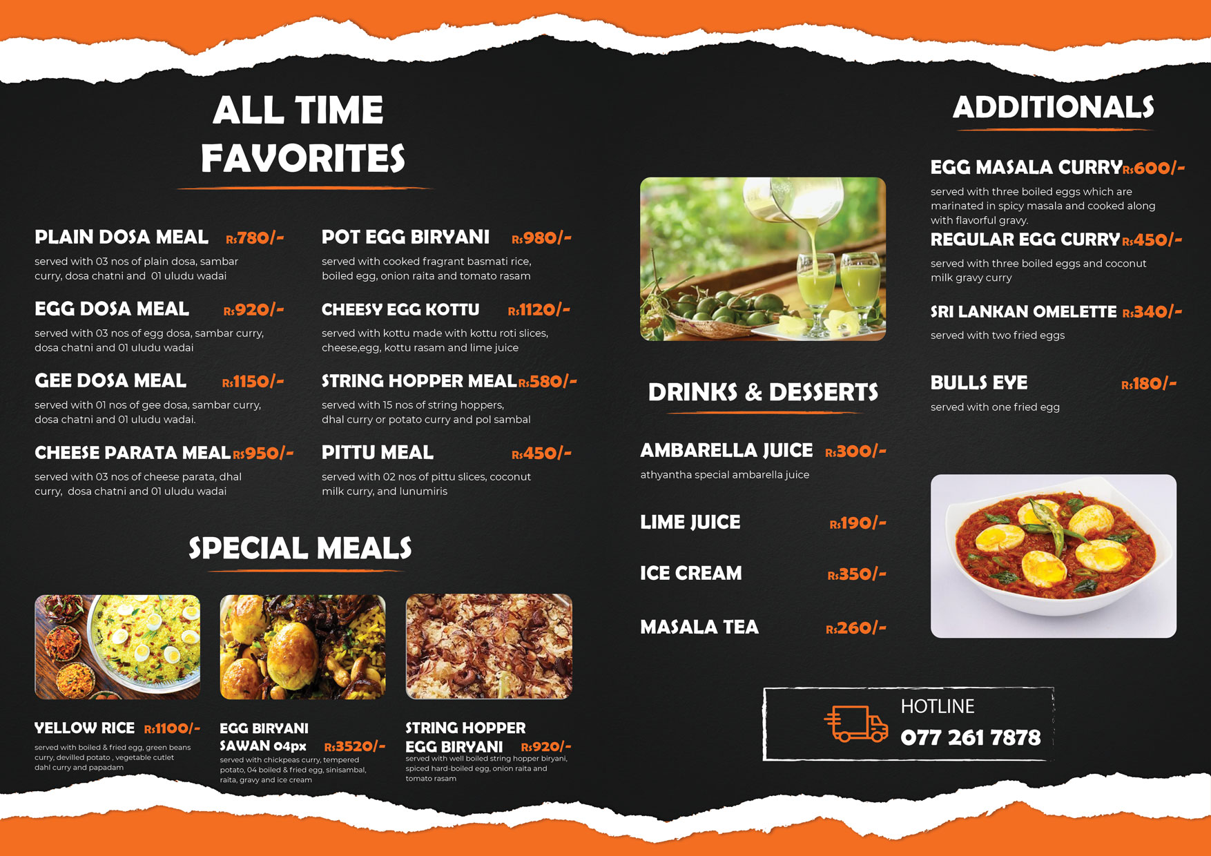 Food and Beverages Menu – Athyantha Resort Anuradhapura | Hotels In ...